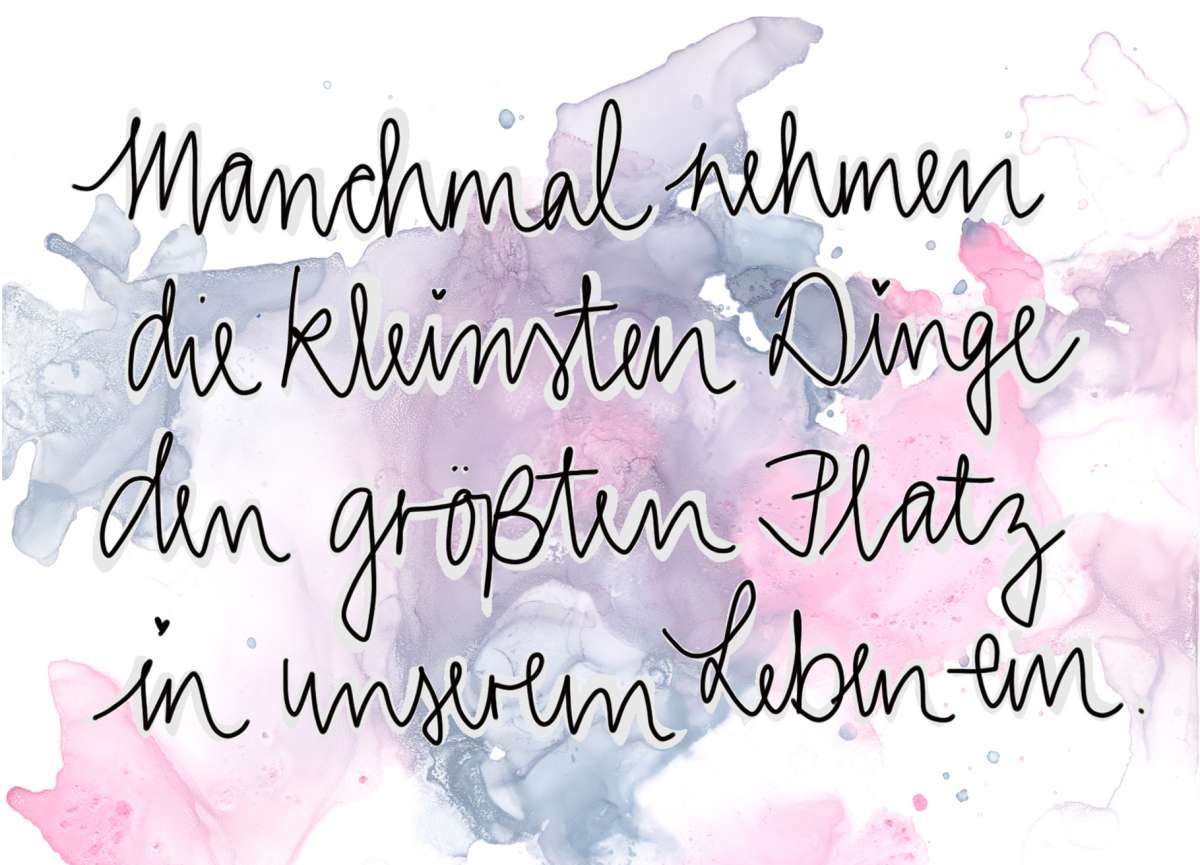 Postkarte Manchmal nehmen die kleinen Dinge den größten Platz in unserem Leben ein | Karten ...